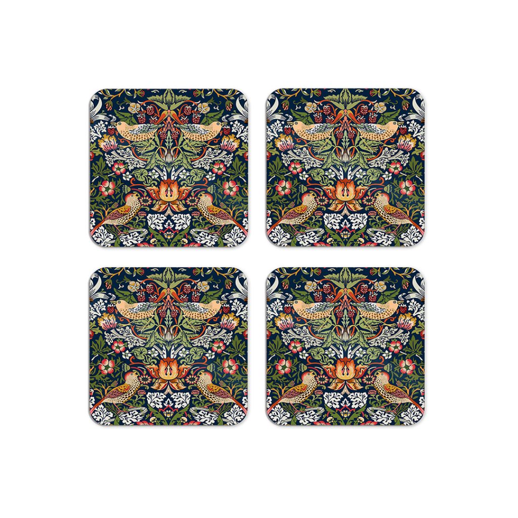 Strawberry Thief Coasters Set by William Morris Collection®