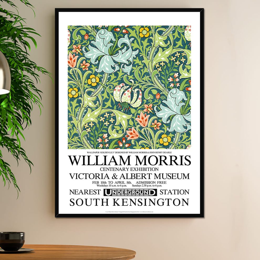 William Morris Golden Lily Exhibition Poster Framed Print